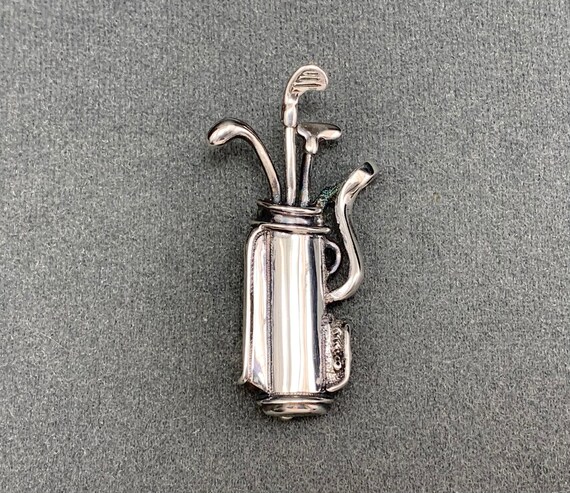 Sterling Silver Golf Bag Brooch/Pendant-2 Inches Long. Free | Etsy
