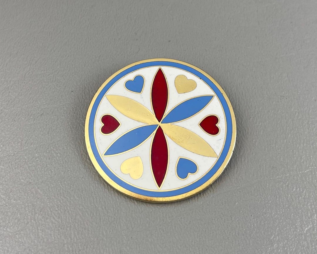 Vintage Pennsylvania Dutch Enameled Hex Sign Brooch-1 3/4 Inches Wide ...