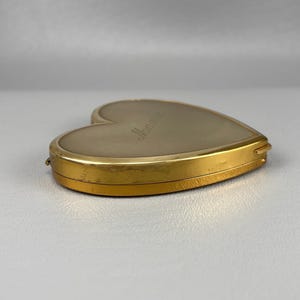 As Is-vintage 1940s "mamie" Brass Heart Compact, by Superb-3 Inches ...