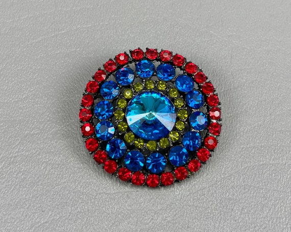 Vintage Rivoli Glass Rhinestone Brooch/pendant-1 7/8 Inches - Etsy