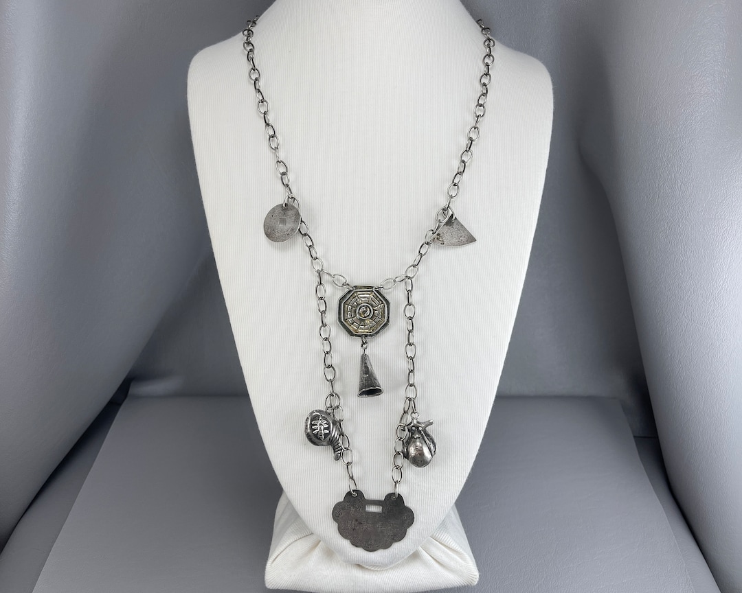 Older Chinese Silver Necklace-32 Inches Long. Free Shipping. - Etsy