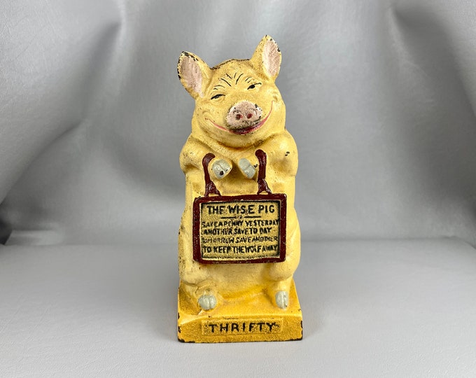 Hubley Cast Iron Thrifty Pig Bank-6 1/2 Inches Tall. Free Shipping . - Etsy
