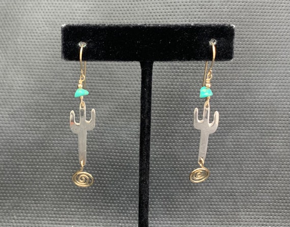 Sassi La Muth Sterling Silver and Gold-filled Pierced Cactus - Etsy