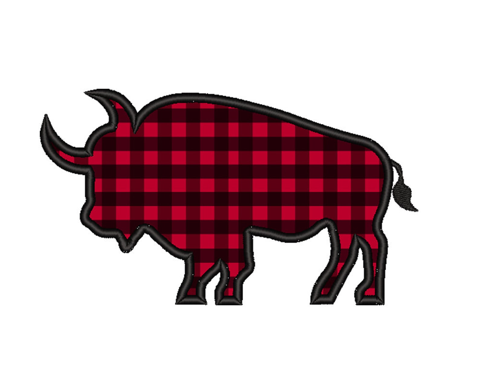 BUFFALO Silhouette APPLIQUE Design - Machine Embroidery - Instant ...