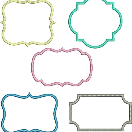 SET OF 5 FRAMES Applique Design Instant Download Digital - Etsy