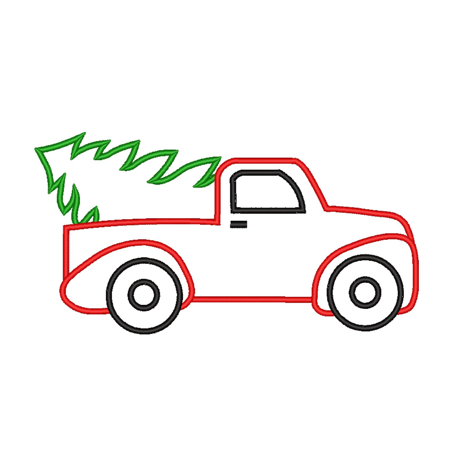 TRUCK With TREE APPLIQUE Design Machine Embroidery Instant | Etsy