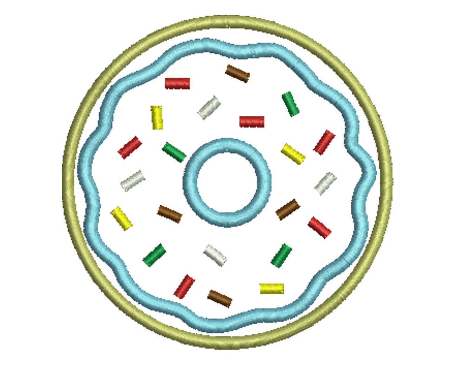 DONUT Applique Design - Machine Embroidery - Instant Digital Download ...