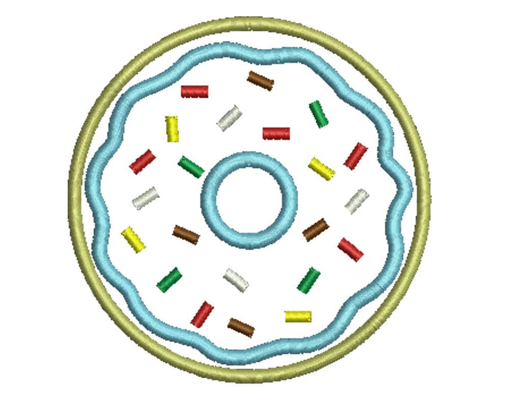DONUT Applique Design - Machine Embroidery - Instant Digital Download ...