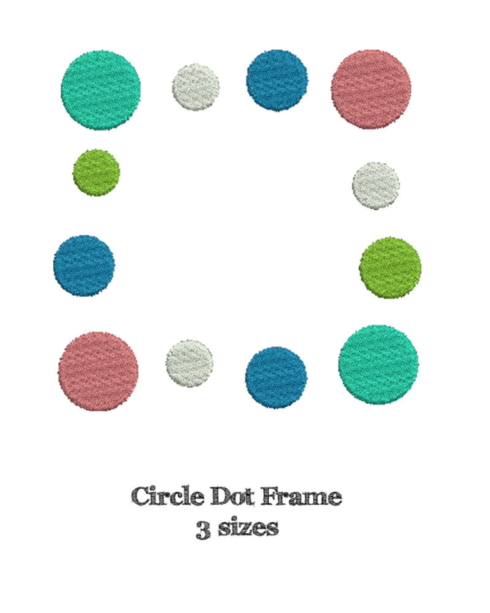 CIRCLE DOT FRAME - Embroidery Design - Machine Embroidery - Instant ...