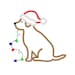 DOG With CHRISTMAS LIGHTS Applique Design, Machine Embroidery,christmas ...