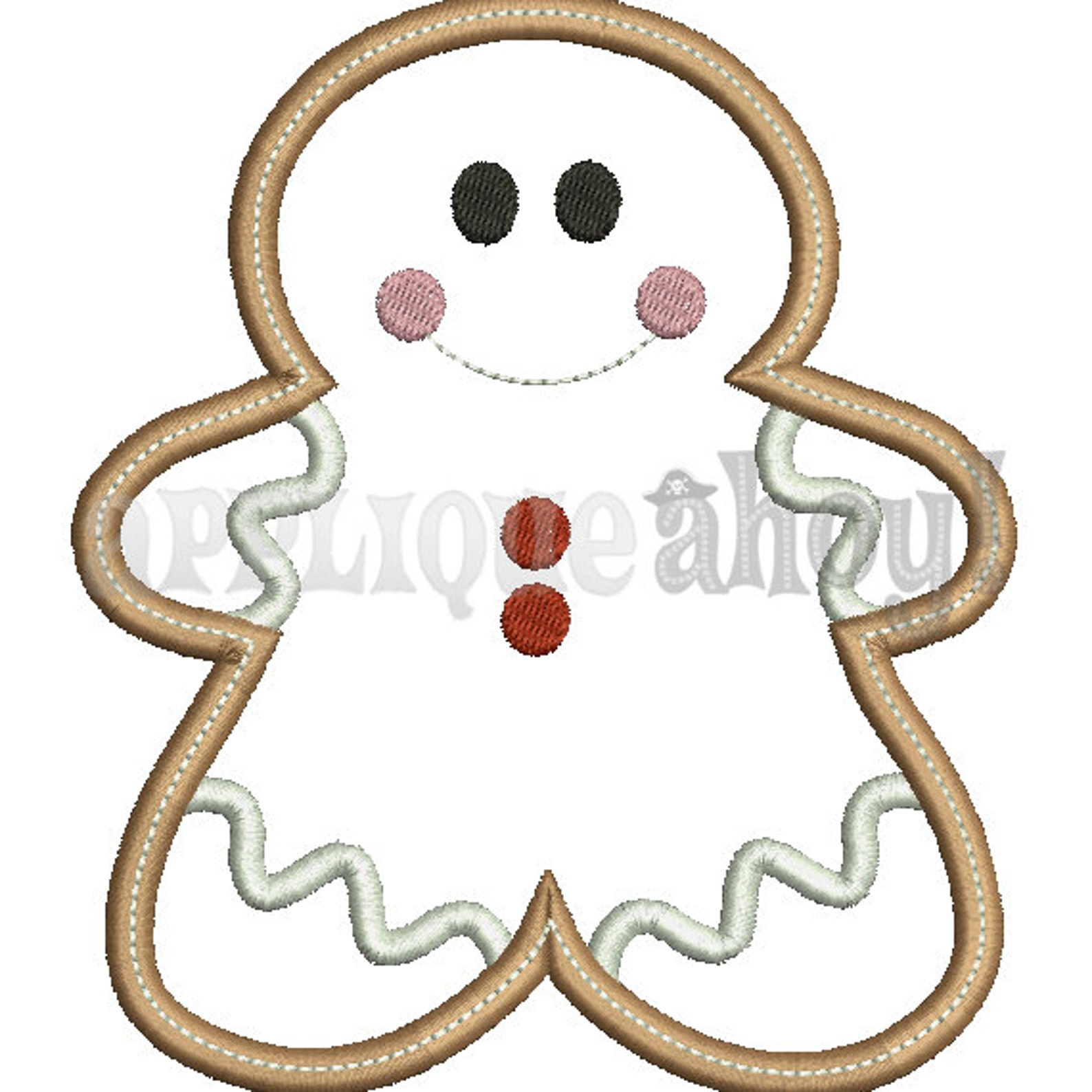 GINGERBREAD MAN Applique Design Instant Download Digital - Etsy