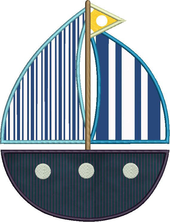 SAIL BOAT Applique Design Instant Download Digital File | Etsy