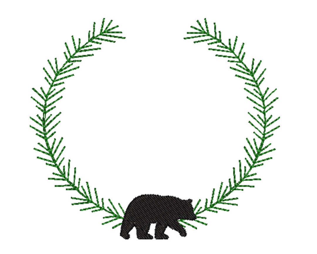 BEAR MONOGRAM FRAME - Machine Embroidery - Instant Digital Download ...
