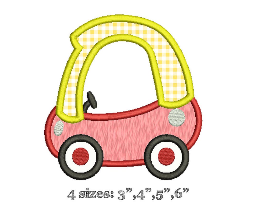 Little Coupe Car - Appliqué Design - Machine Embroidery - 4 Sizes ...