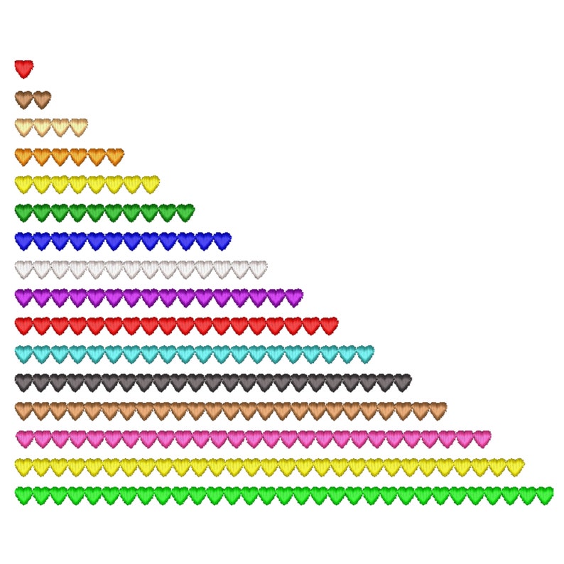 LINE of HEARTS Embroidery Design Embellishment Border - Etsy