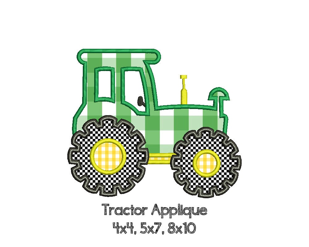 FARM TRACTOR Appliqué Design - Machine Embroidery - Instant Download ...