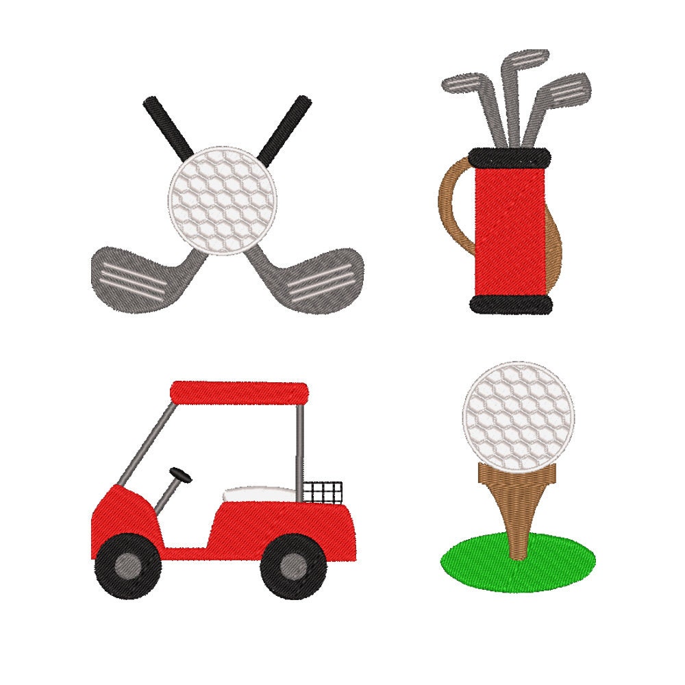 GOLF BUNDLE EMBROIDERY - Golf Elements - Machine Embroidery Designs - 4 ...