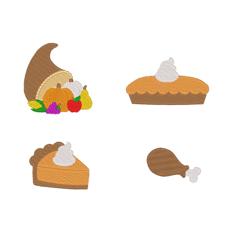 THANKSGIVING FOOD Embroidery Bundle - Multiple Sizes - Cornucopia ...