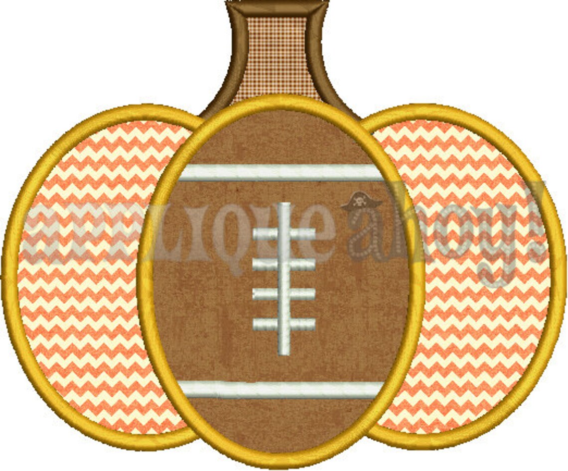 FOOTBALL PUMPKIN Applique Design - Instant Download Digital File ...