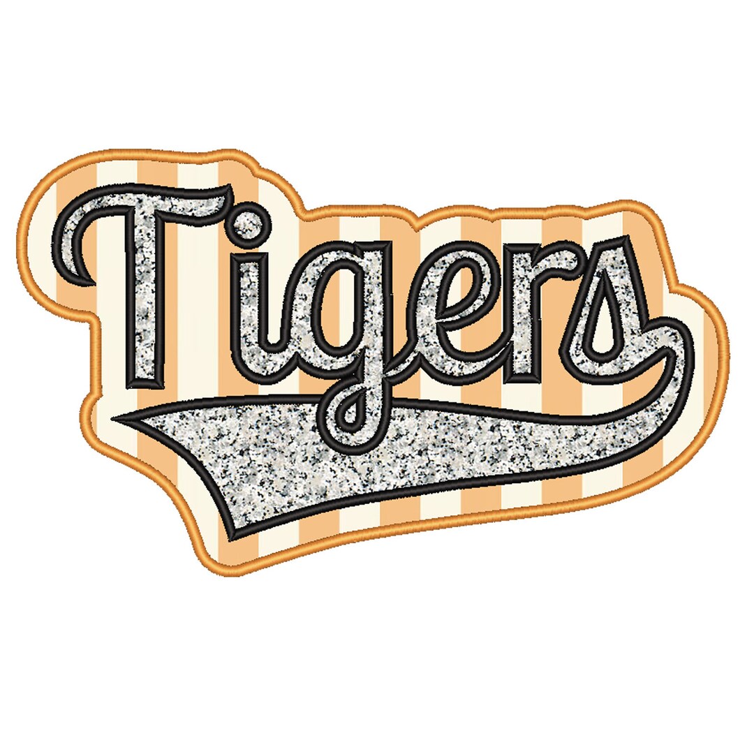 TIGERS TEAM NAME - Appliqué Design - Machine Embroidery - Multiple ...