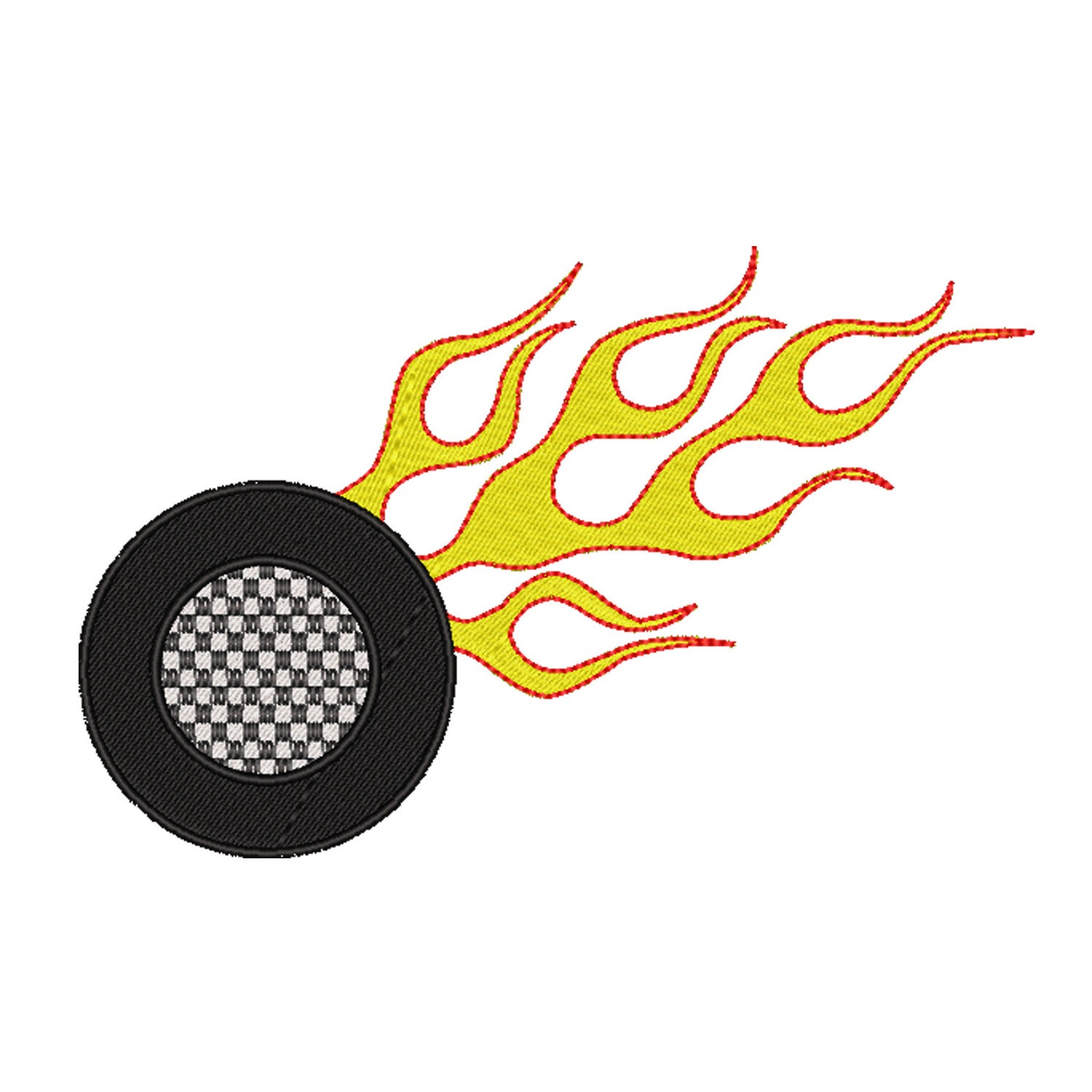 RACING FIRE WHEEL Embroidery Design Car Embroidery | Etsy