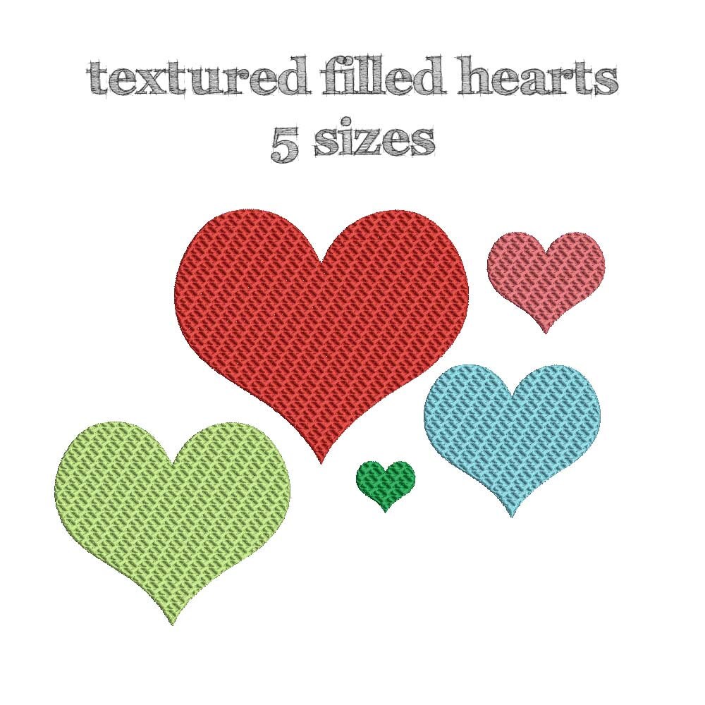 LLENO corazón bordado diseño texturado bordado de máquina | Etsy