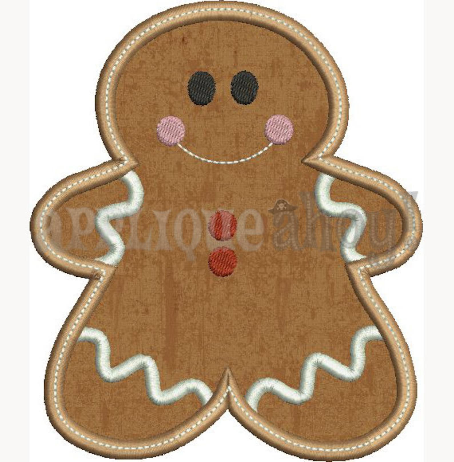 GINGERBREAD MAN Applique Design Instant Download Digital - Etsy