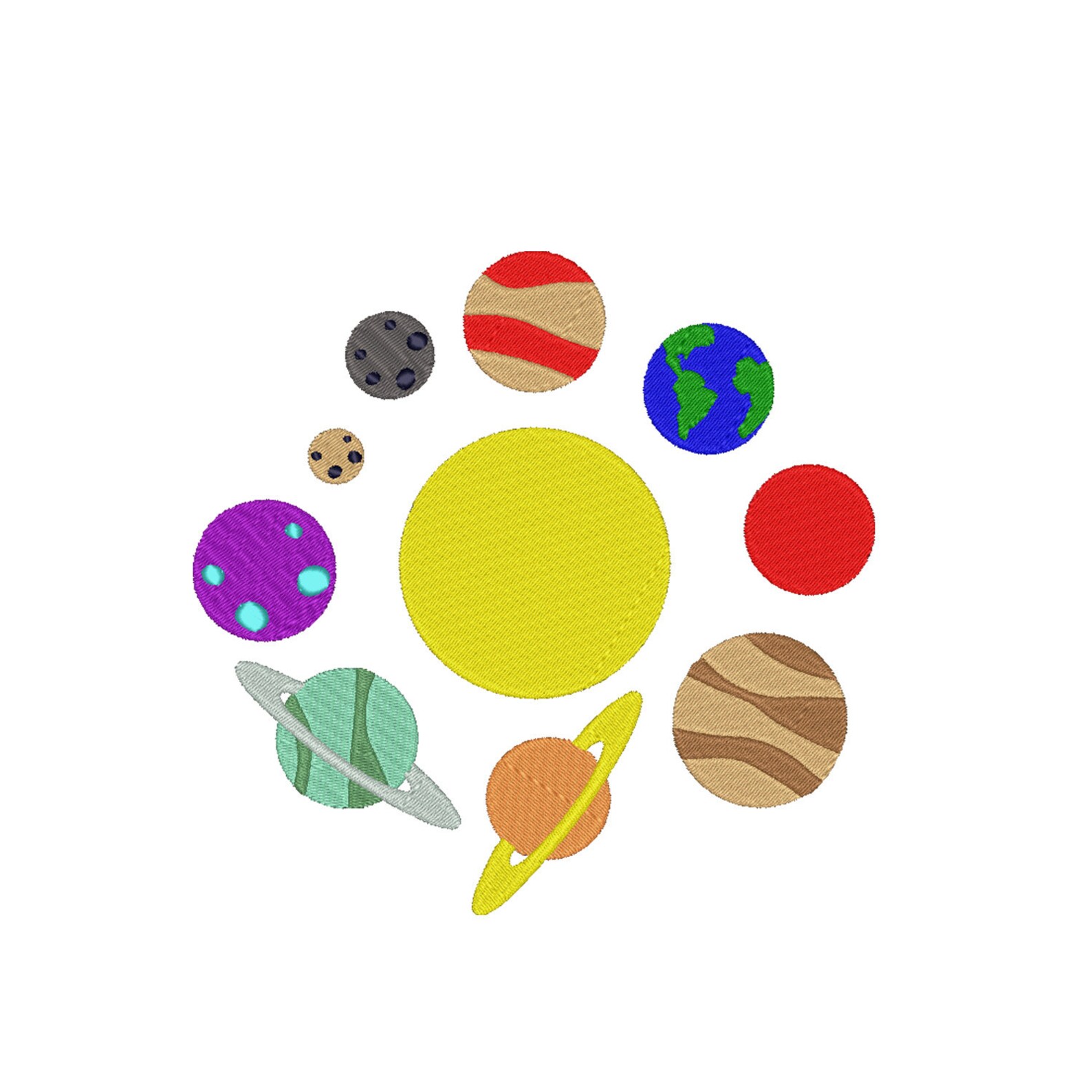 Solar System Embroidery Design Planets Embroidery Cosmos - Etsy