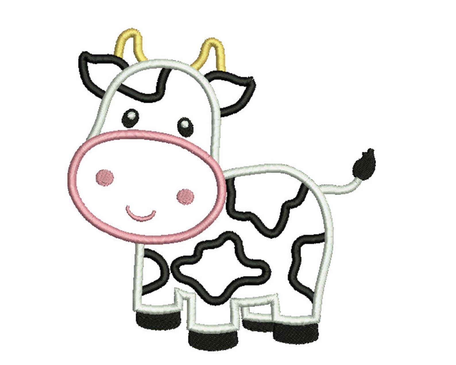COW Applique Design Machine Embroidery Instant Digital | Etsy