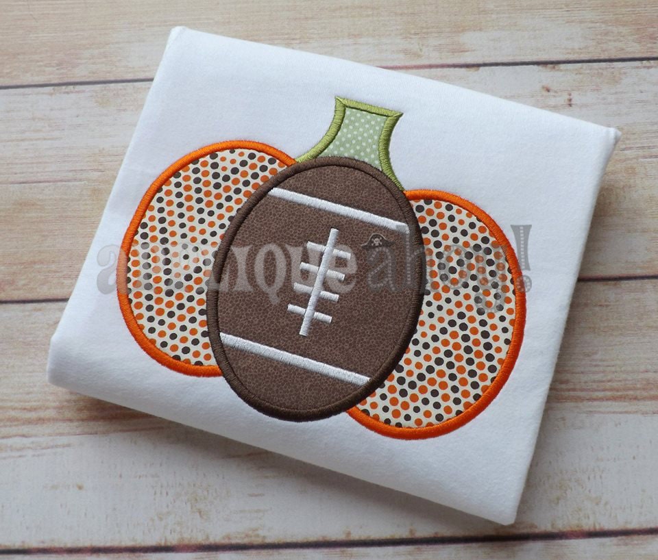 FOOTBALL PUMPKIN Applique Design - Instant Download Digital File ...