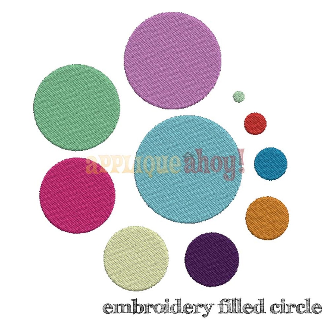 Embroidery Filled Circle Design - Machine Embroidery - Instant Download ...