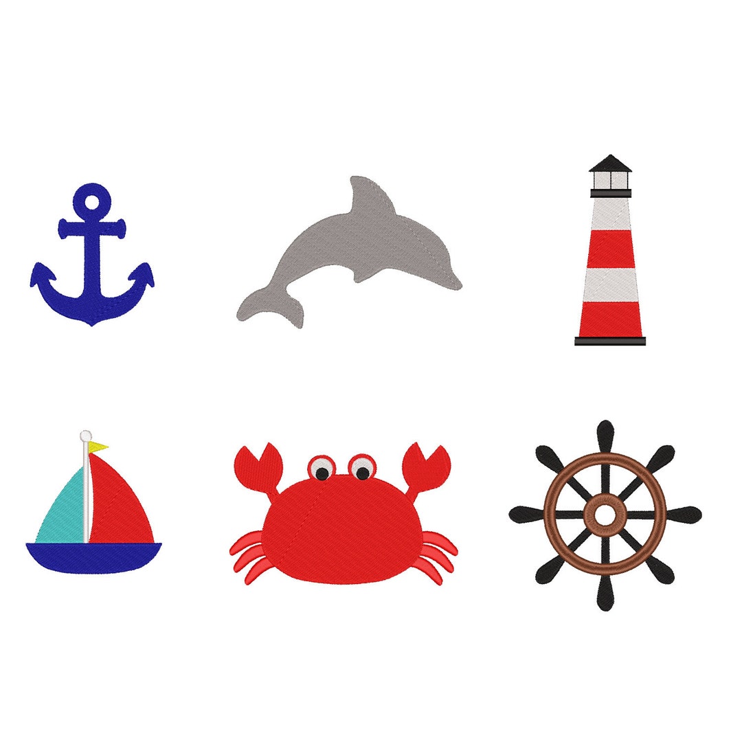 NAUTICAL EMBROIDERY BUNDLE - Machine Embroidery - Multiple Designs and ...