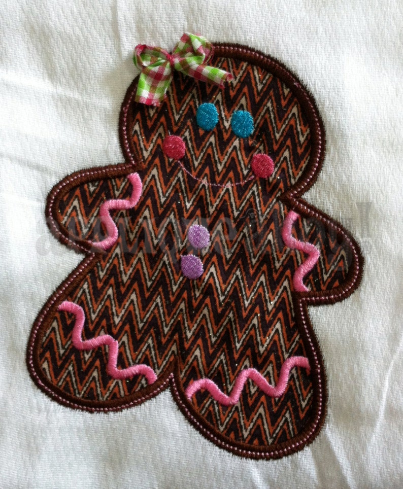 GINGERBREAD MAN Applique Design Instant Download Digital - Etsy