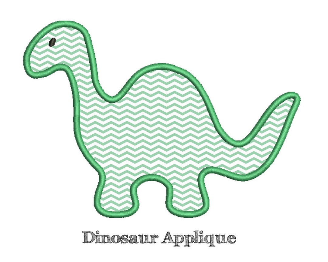 DINOSAUR - BRONTOSAURUS Applique Design - Machine Embroidery - Multiple ...