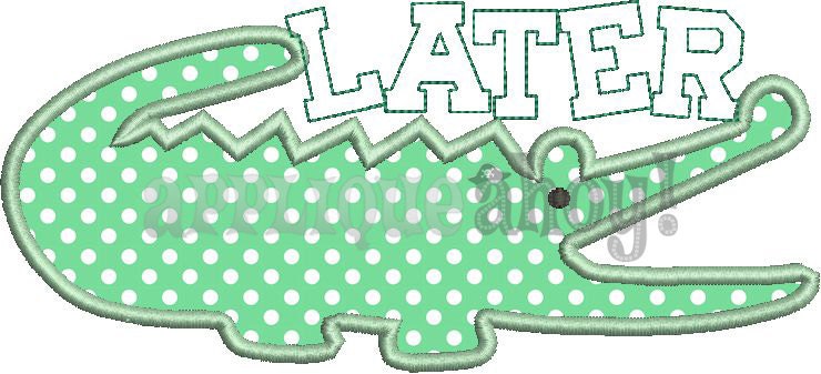 ALLIGATOR LATER GATOR' Applique Design Instant | Etsy