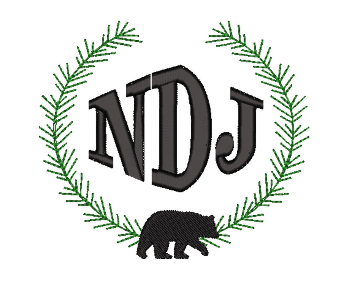 BEAR MONOGRAM FRAME - Machine Embroidery - Instant Digital Download ...