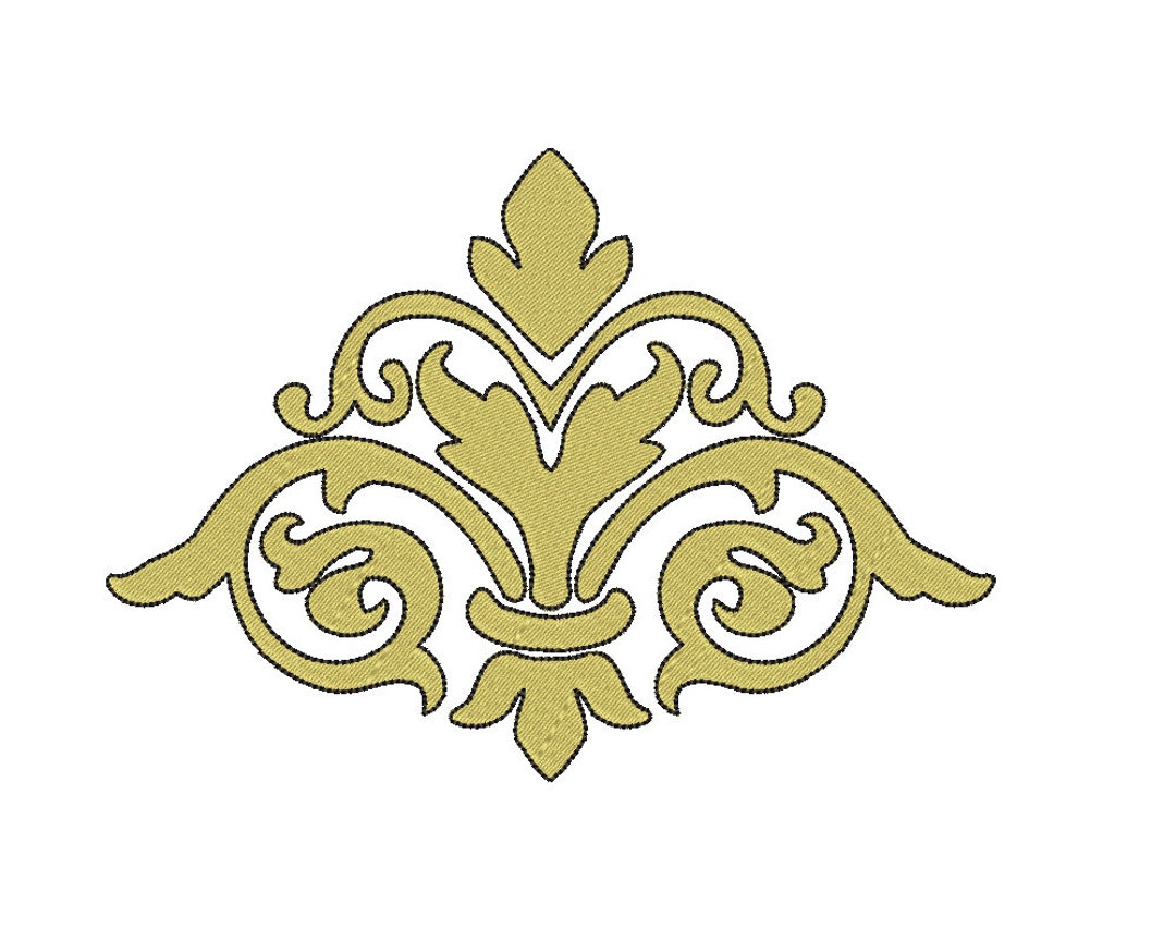 DAMASK EMBROIDERY DESIGN 01 - Machine Embroidery - Instant Digital ...