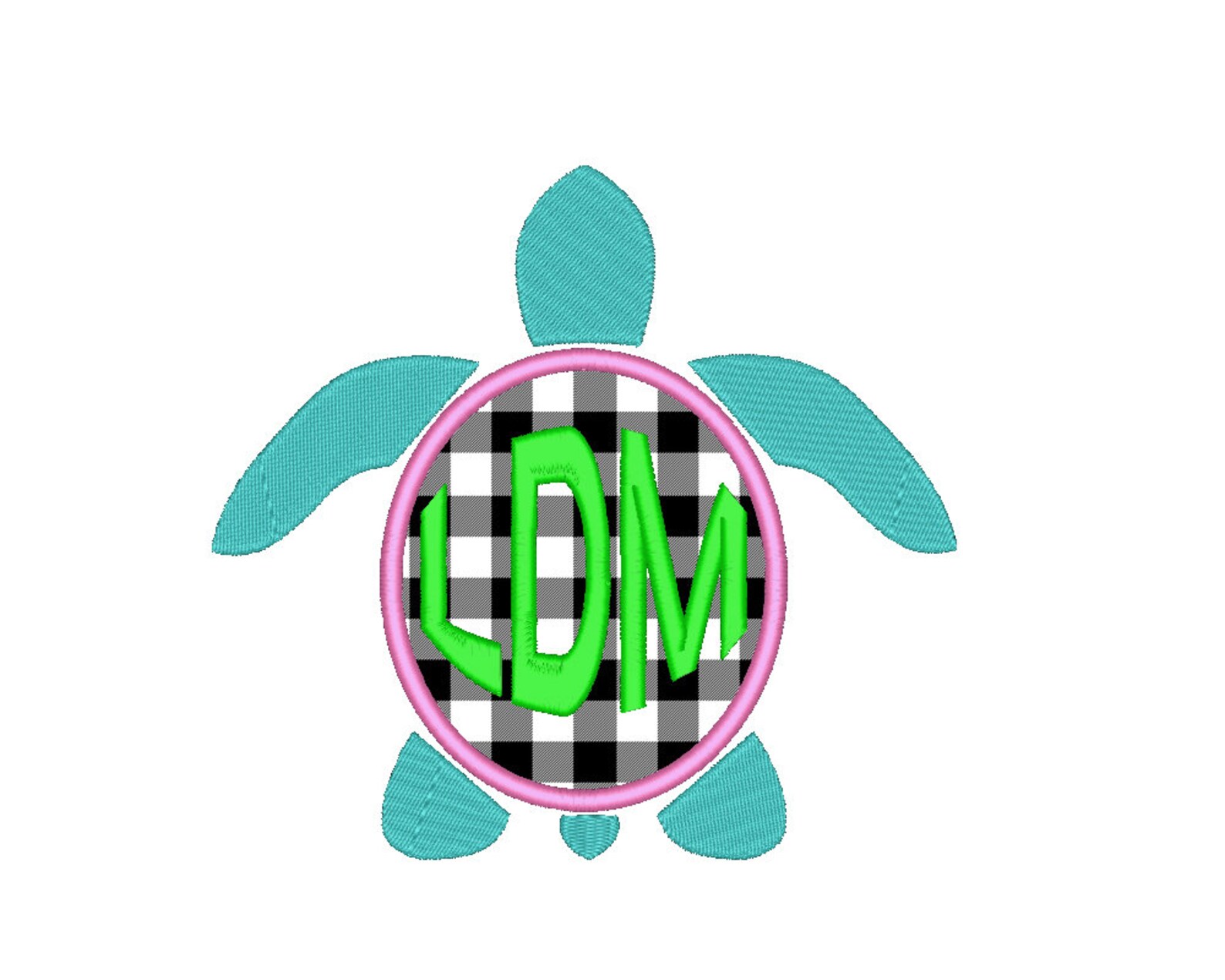 SEA TURTLE MONOGRAM Embroidery and Appliqué Design - Etsy