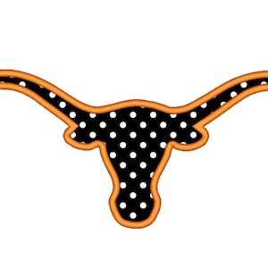 LONGHORN SILHOUETTE APPLIQUE - Machine Embroidery - Instant Dowload 4x4 ...