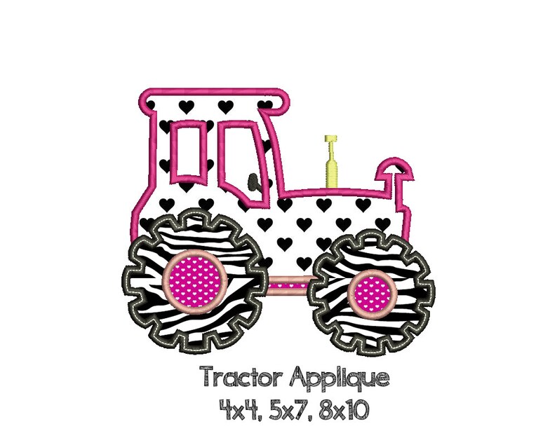 FARM TRACTOR Appliqué Design - Machine Embroidery - Instant Download ...