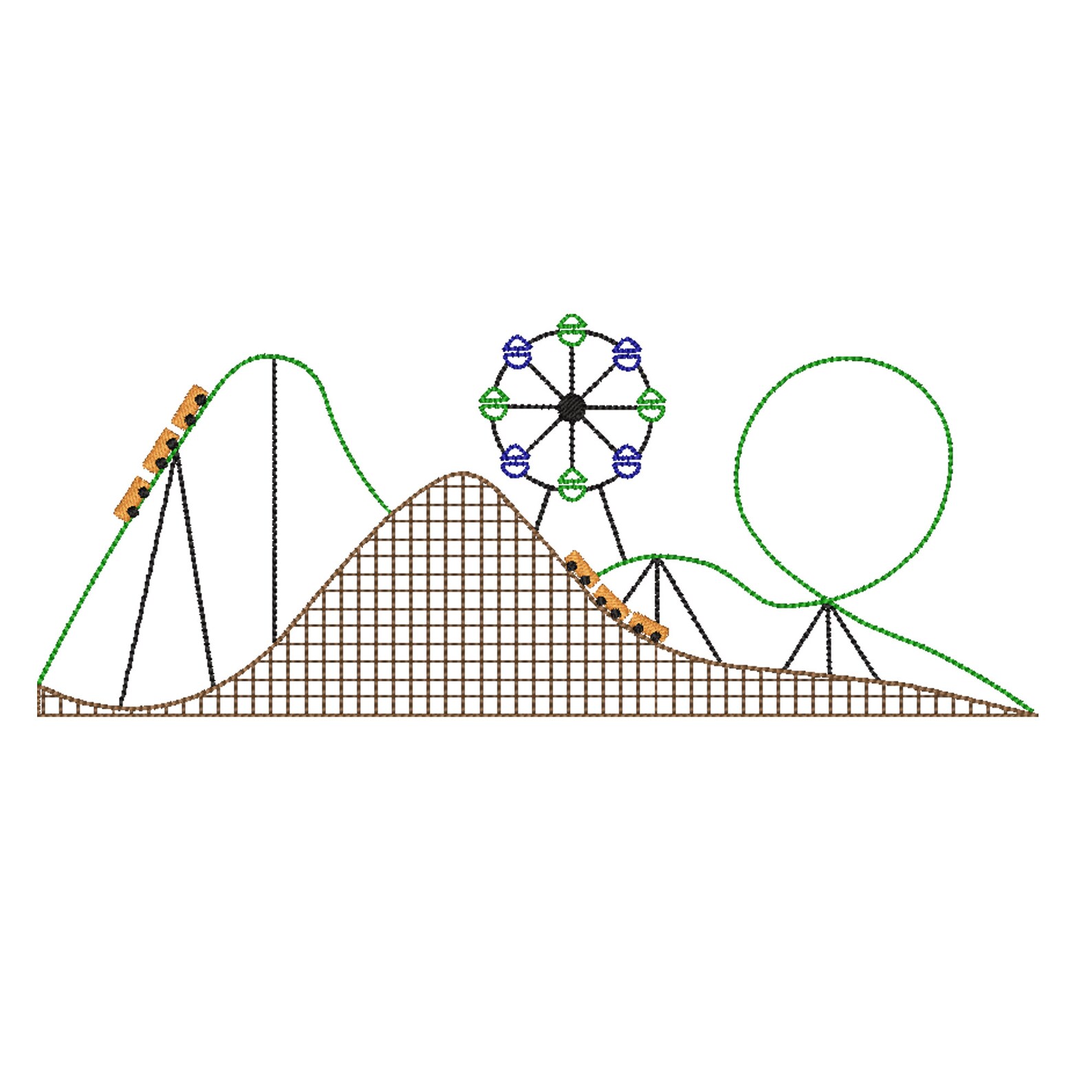 AMUSEMENT PARK - Machine Embroidery - Instant Digital Download - Etsy