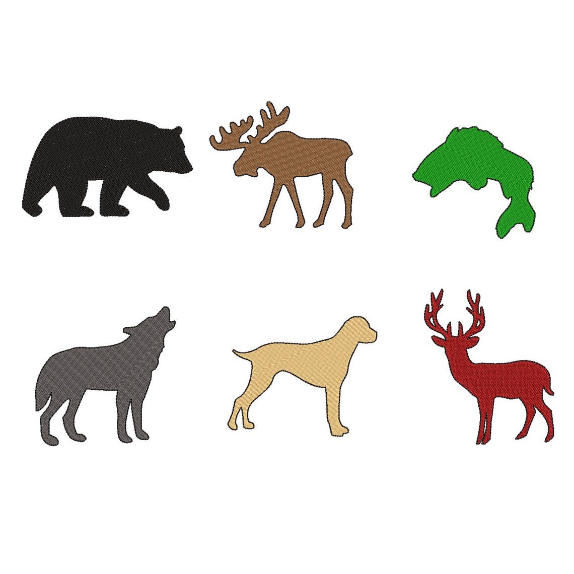 WILDLIFE ANIMALS Mini Embroidery Machine Embroidery - Etsy