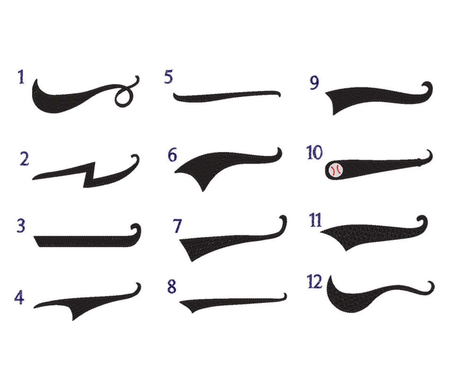 SWASH TAILS - Machine Embroidery Designs - Athletic Swash Swoosh Design ...