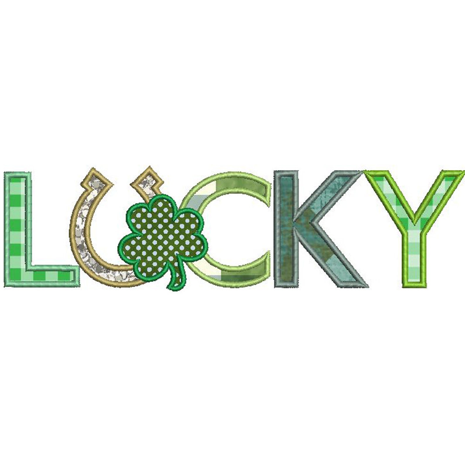 LUCKY Applique Design Instant Download Digital File - Etsy
