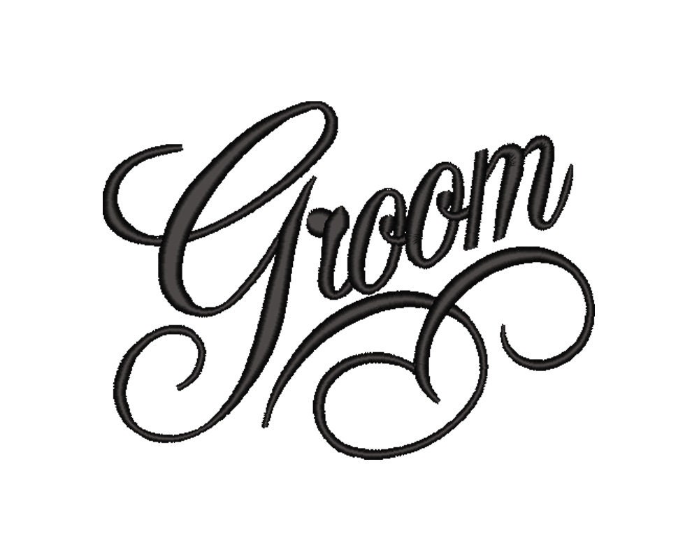 BRIDE and GROOM WORD 2 Designs Machine Embroidery | Etsy