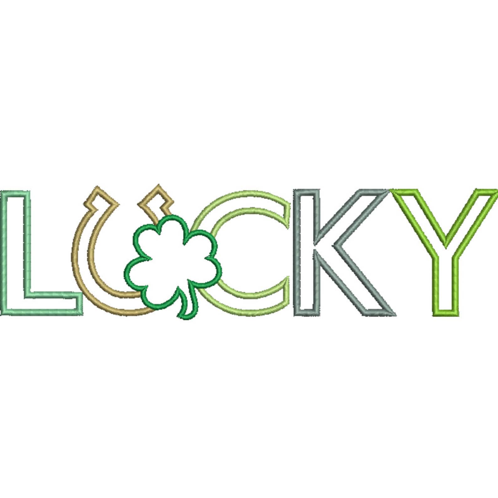 LUCKY Applique Design Instant Download Digital File - Etsy