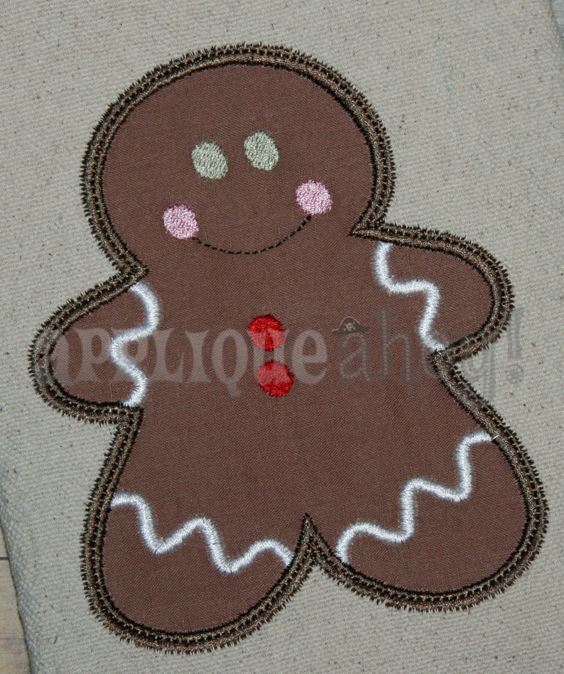 GINGERBREAD MAN Applique Design Instant Download Digital - Etsy