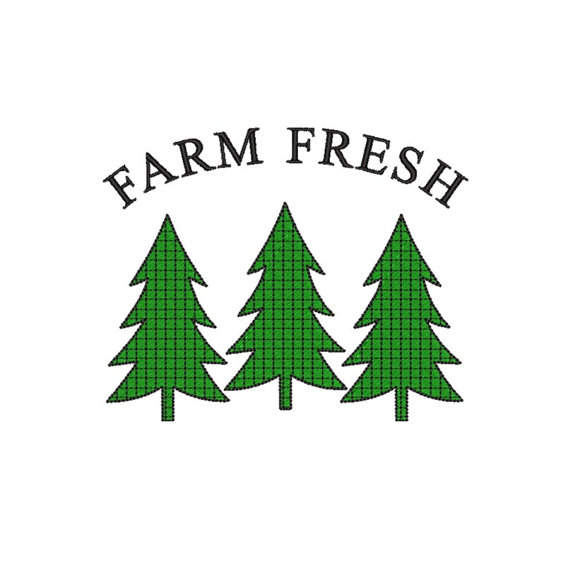 FARM FRESH TREES Machine Embroidery Multiple Hoop Sizes | Etsy