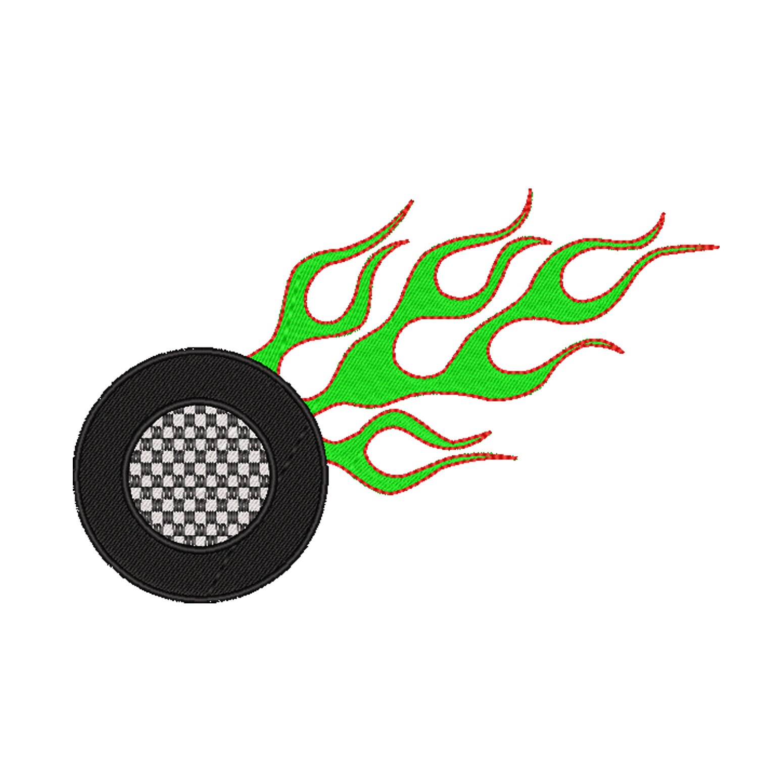 RACING FIRE WHEEL Embroidery Design Car Embroidery - Etsy