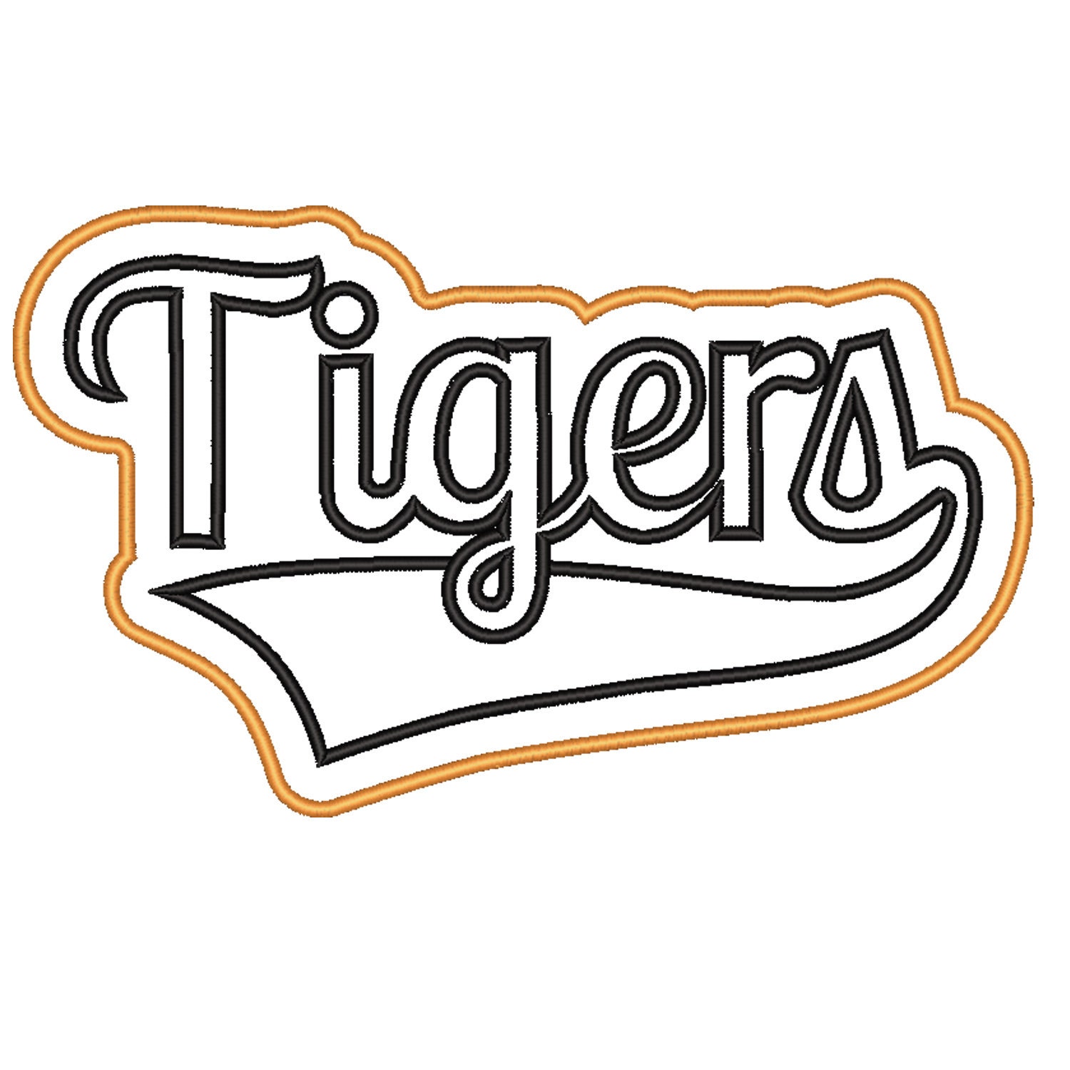 TIGERS TEAM NAME - Appliqué Design - Machine Embroidery - Multiple ...